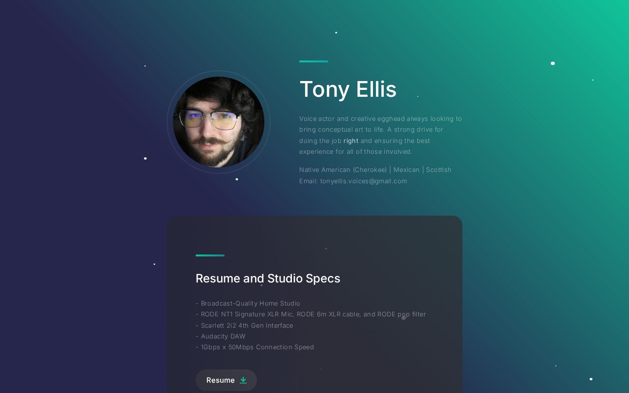 Tony Ellis - Voice Actor
